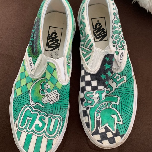 Shoes | Custom Drawn Michigan State Sneakers | Poshmark